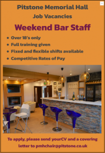 Pitstone Memorial Hall Charity are recruiting for Bar Staff – Ivinghoe ...